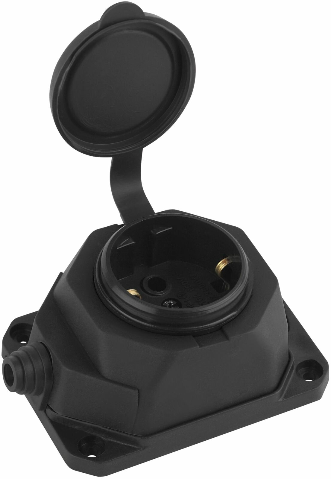 Колодка каучук с/з 1гн 16 a ip44 черная k-1e-b-ip44