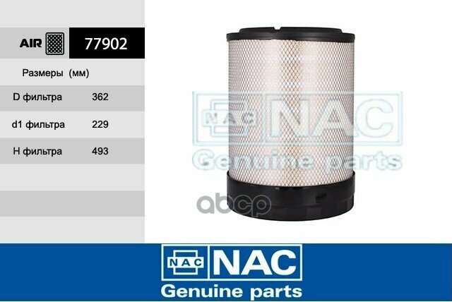 Эл фильтр оч воздуха Nac арт. 77902