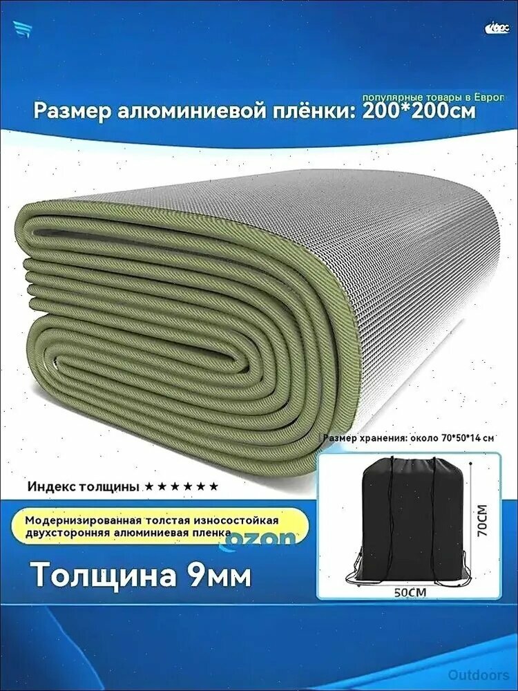 Кемпинг-коврик для палатки 2x2 м, защита от сырости и холода-zbliu2025