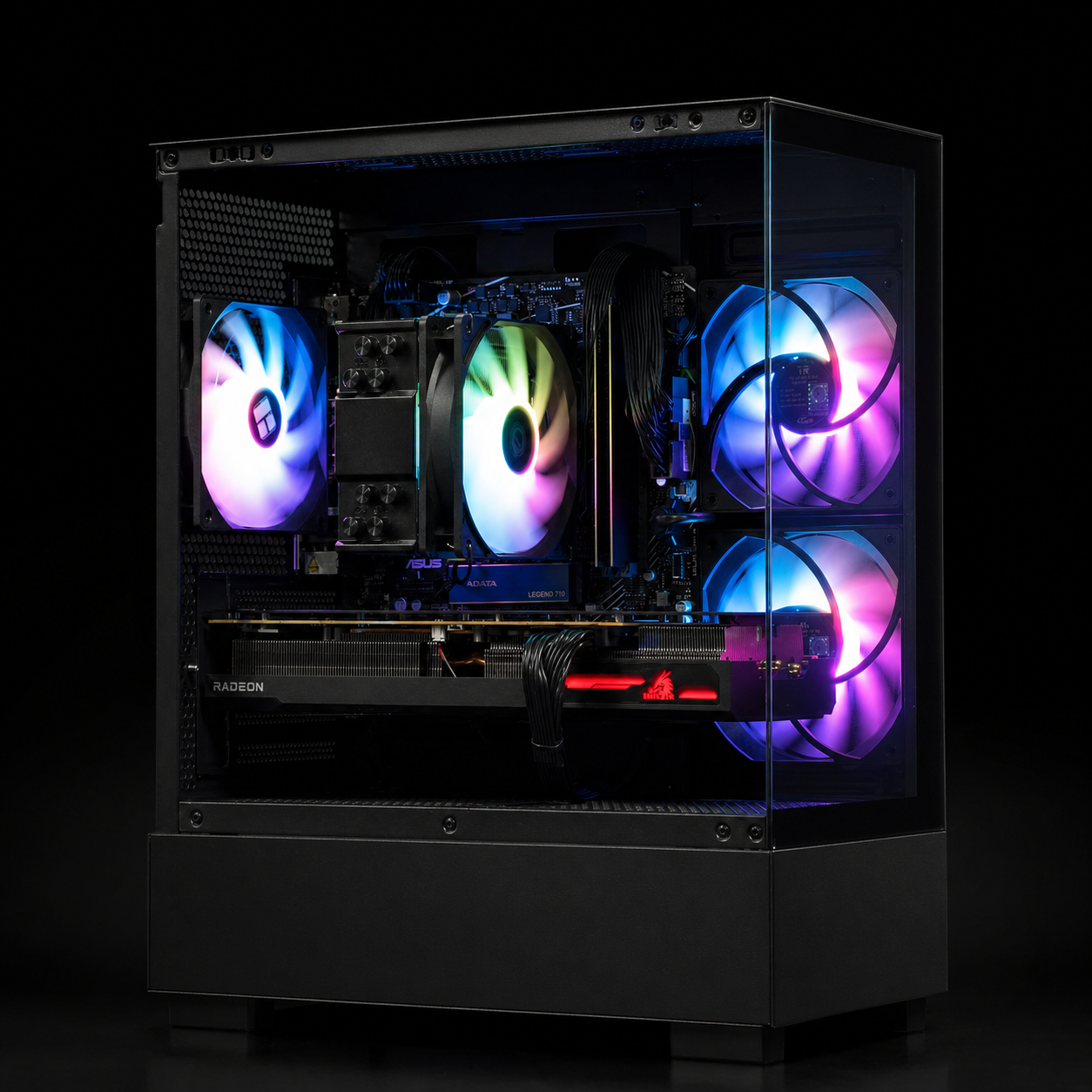 Игровой компьютер Ryzen 5 5600X, RX 6700 XT 12GB, SSD 1TB, 32GB DDR4, БП 600W, Black Basic Aqua