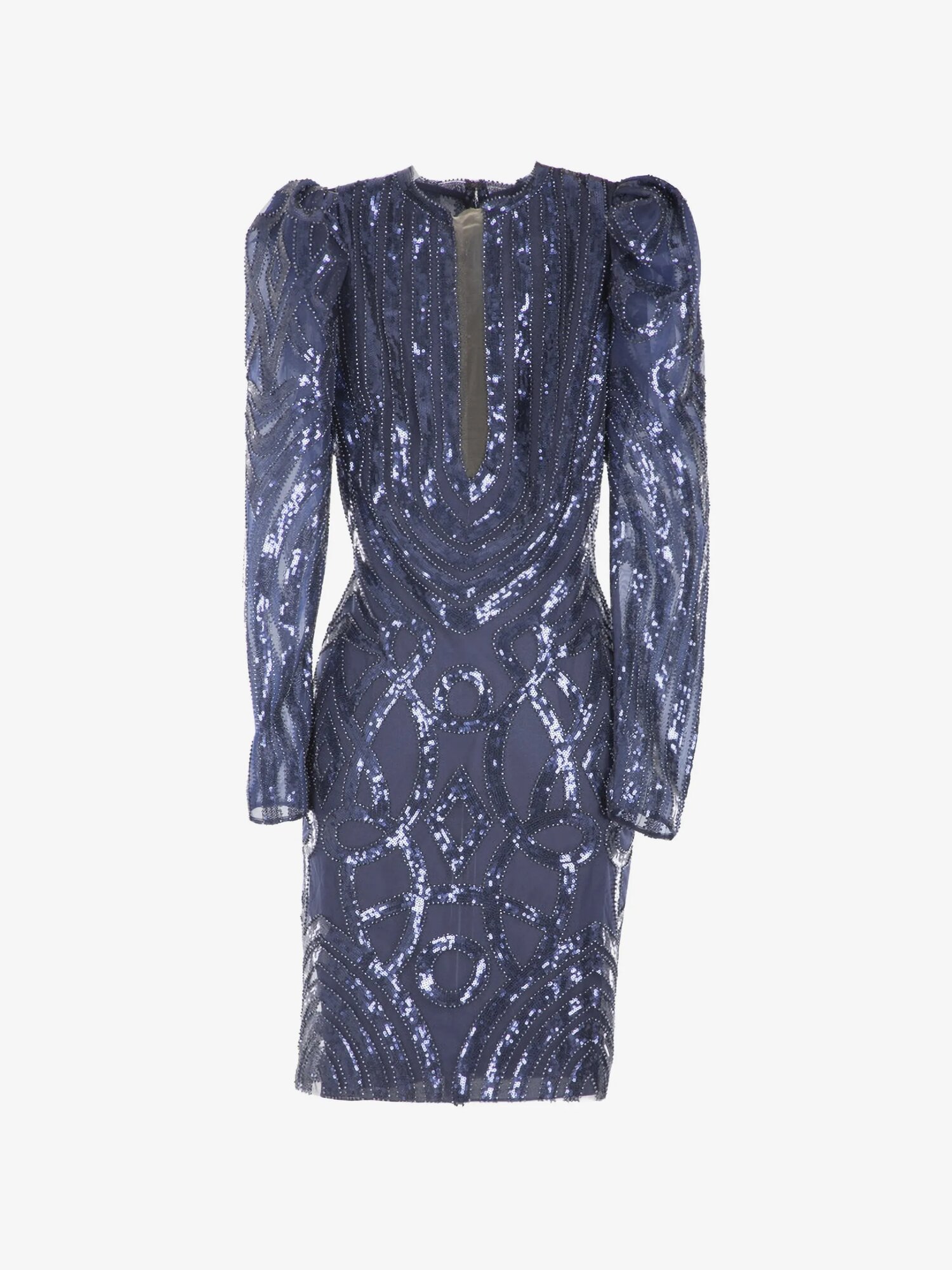 Платье Sequin-embellished puff-shoulder dress