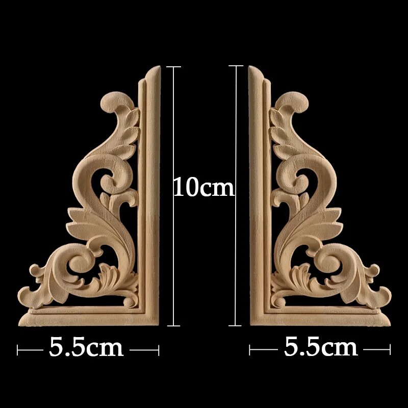 Деревянная аппликация цветок, 10x5.5 см, JH17-10-5.5