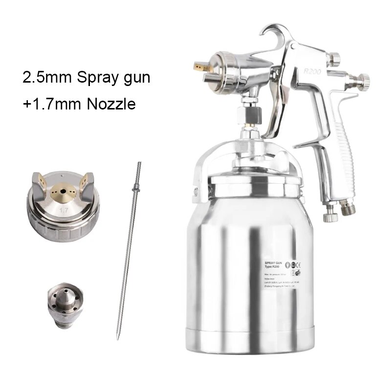 Краскопульт RONGPENG LVLP 1000cc с соплом 1,5/1,7/2,0 мм 1.7 2.5 Gun Kit