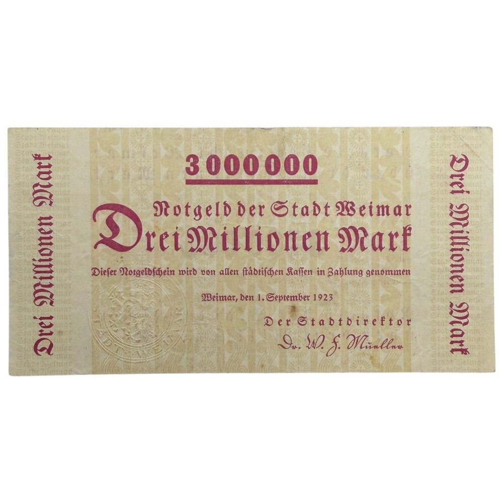 Германия, Веймар 3000000 (3 миллиона) марок 1923 г.