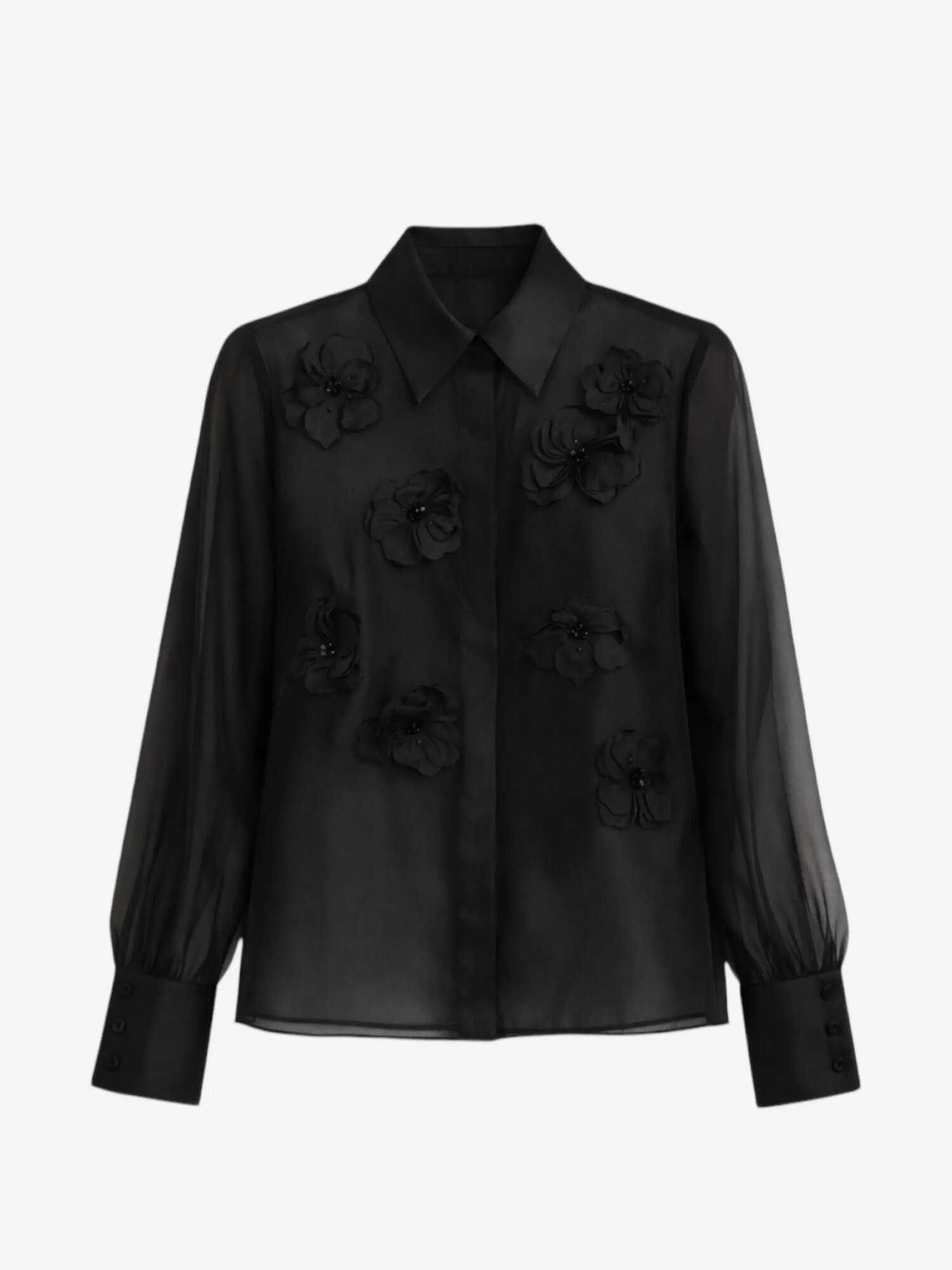 Блуза Floral-applique silk organza blouse