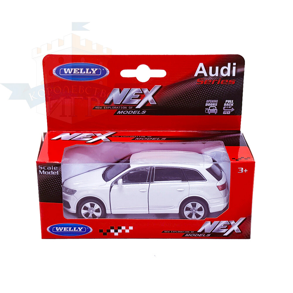 Машинка Welly Audi Q7, белый, 1:38, арт.43706W-W, коллекционная