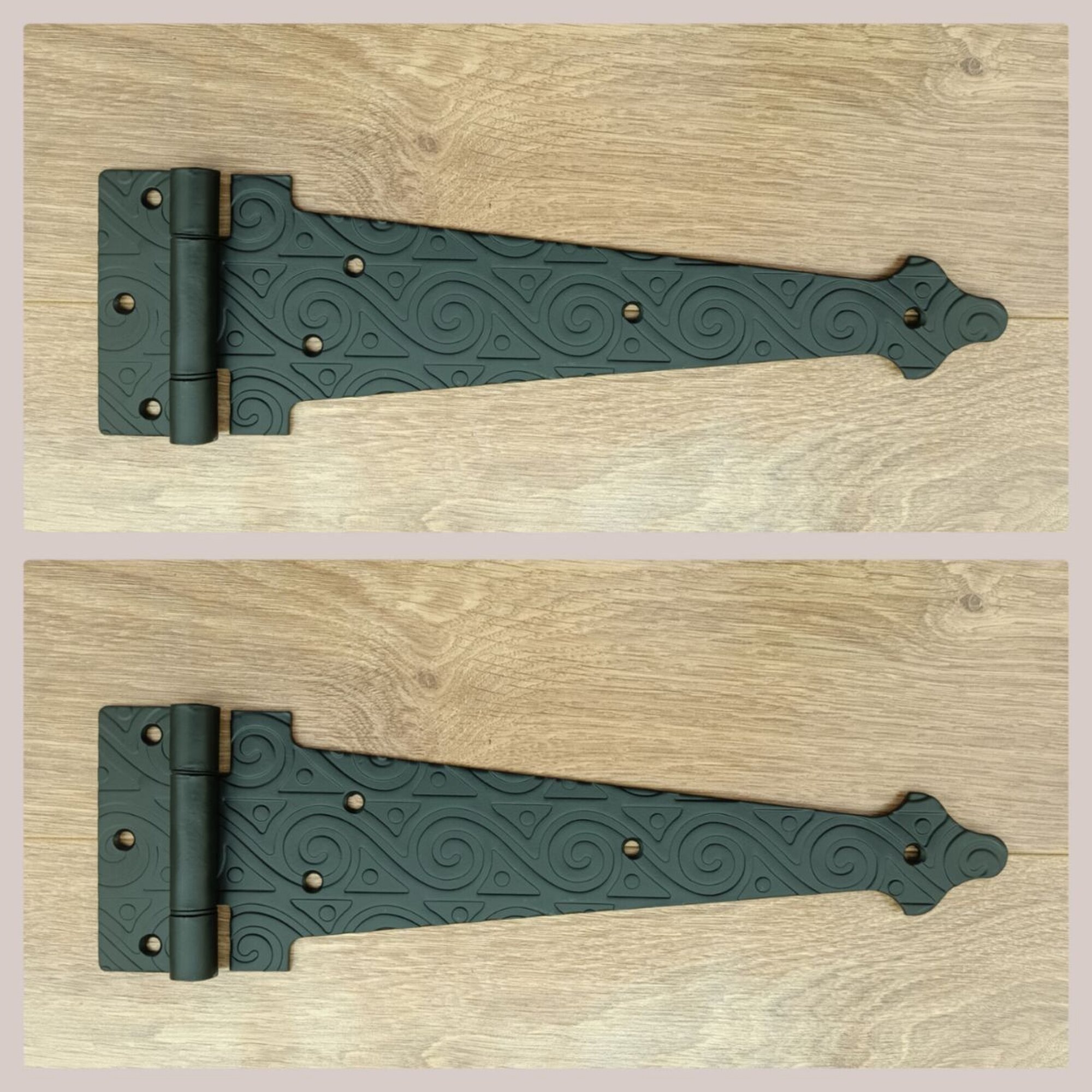 Петля стрела для двери, ворот фигурная ПС-400 мод.3 - 2 шт. /кованая/ серия ярославль (черный)