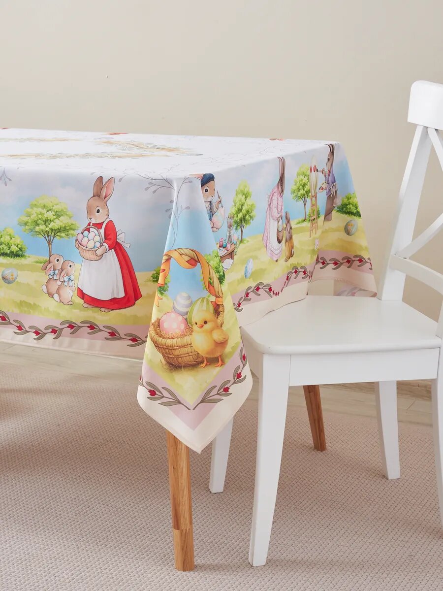 Скатерть на стол, Пасхальные истории, Габардин, Guten Morgen,145х215 см