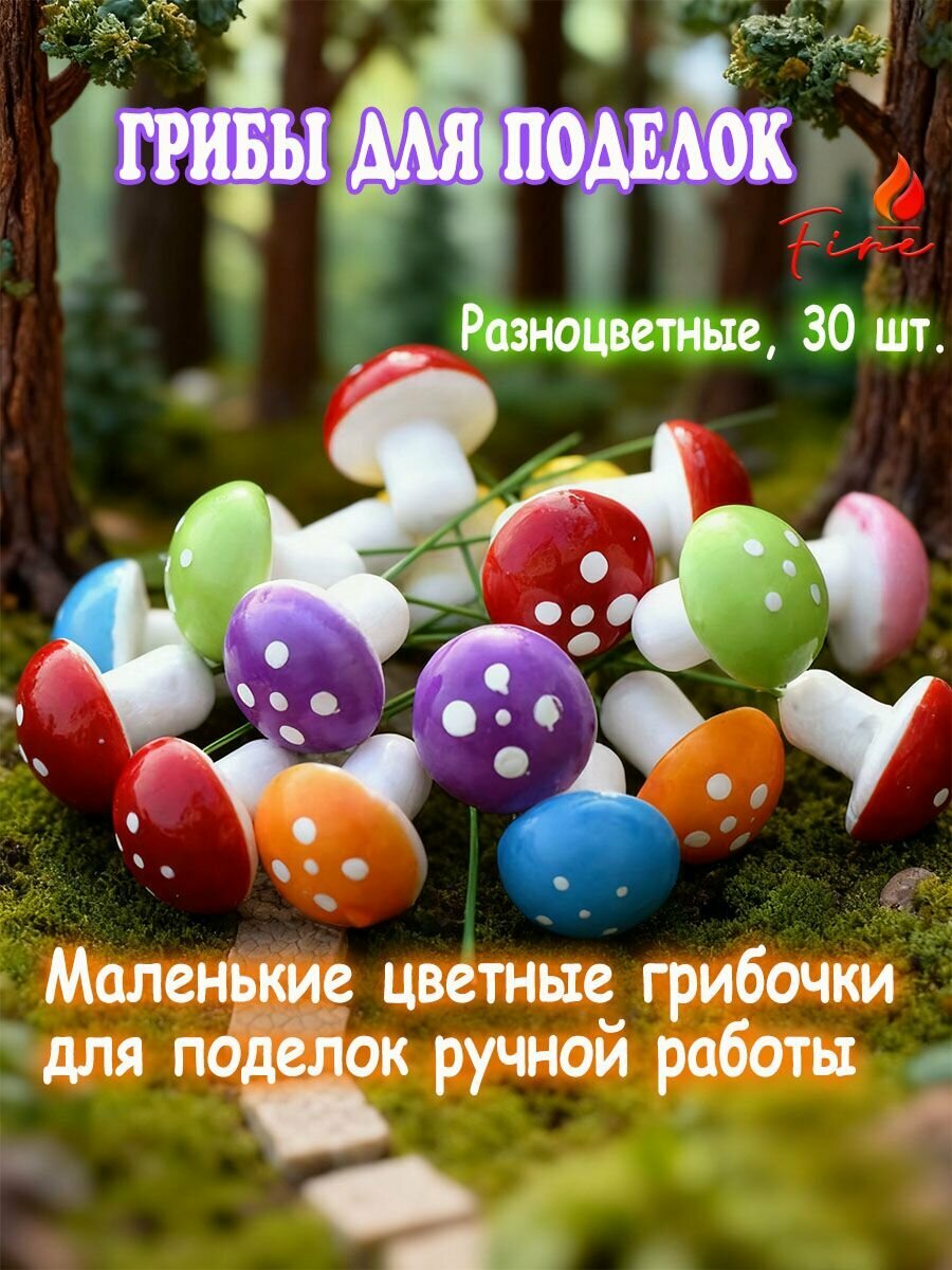 Грибы для поделок, 30 шт.