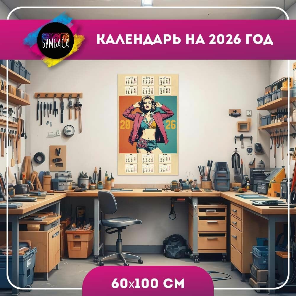 Календарь настенный 2026. PopART. Размер 60х100 см