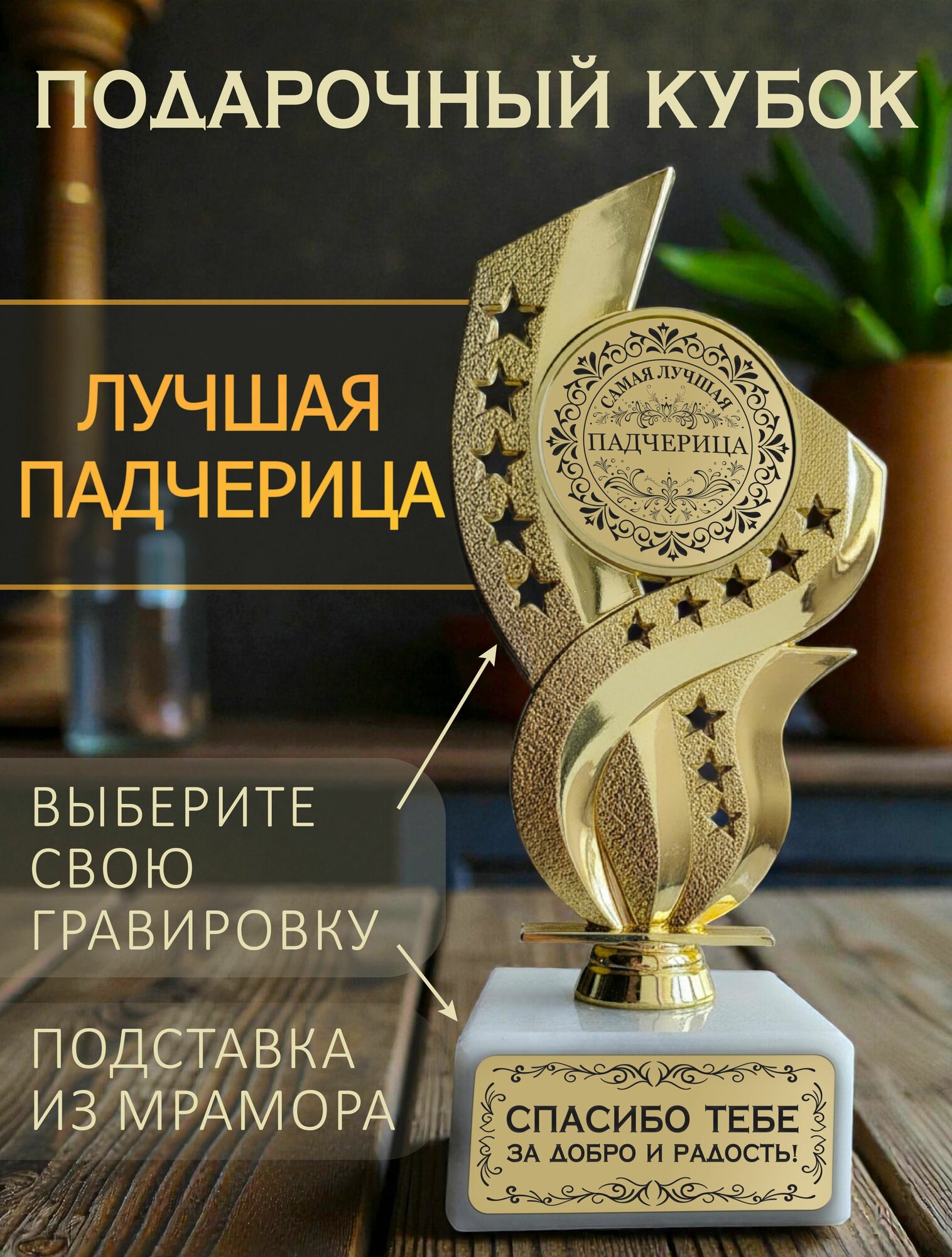 Лучшая падчерица кубок подарочный