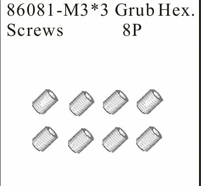 86081-M3*3 Серые Grub Hex. Винты 8шт