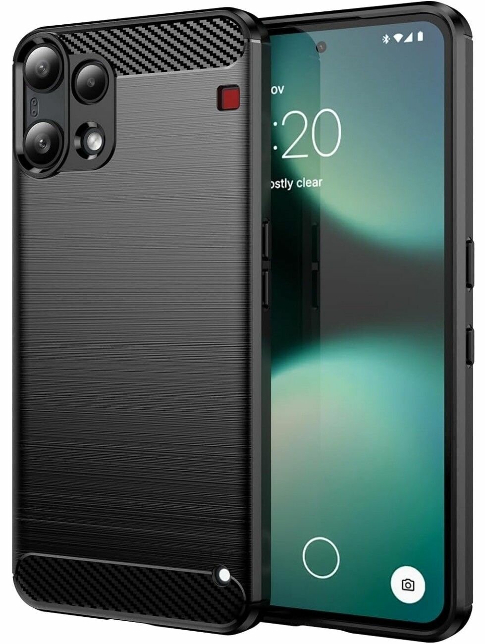 Чехол на Nothing Phone 3a Lite силиконовый карбон сталь чёрный