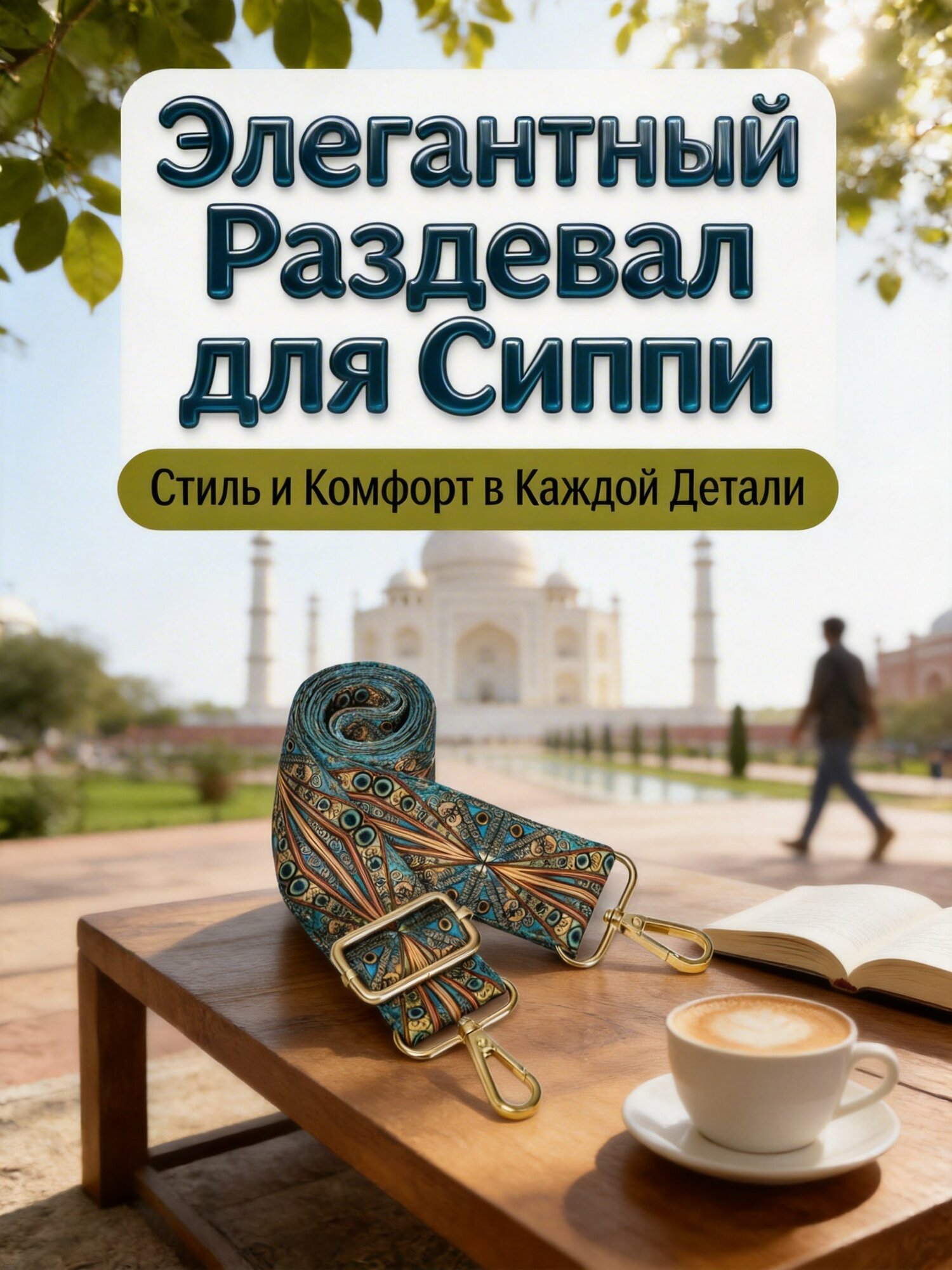 Плечевой текстильный ремень для сумки, регулируемая длина 75–130 см ширина 3,5 см с поворотными золотыми зацепками и разнообразием цветов и узоров