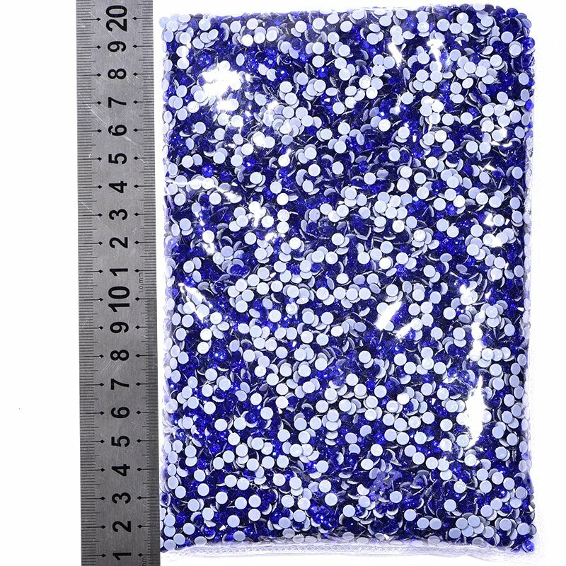 Стразы стеклянные синие Sapphire SS12-14400шт