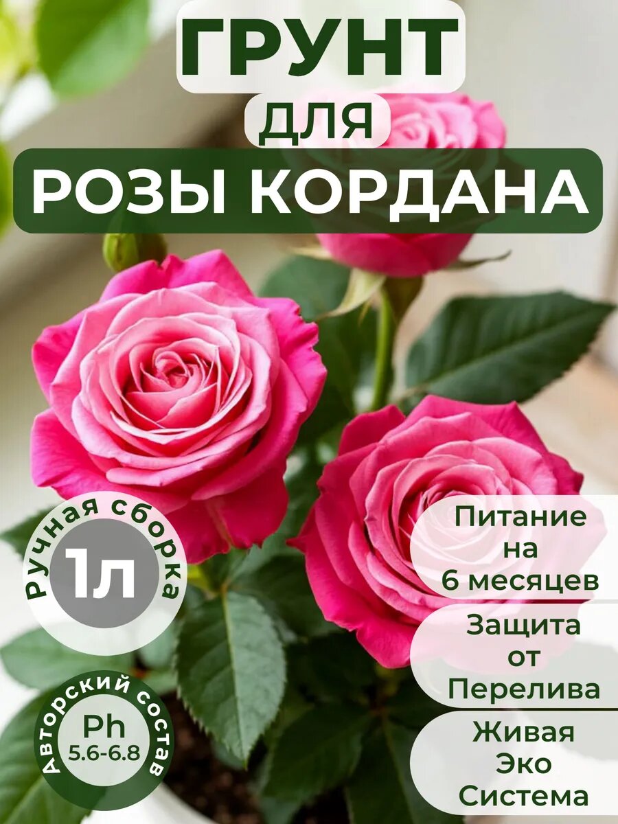 Готовый авторский грунт для Розы Кордана, премиум 1 литр