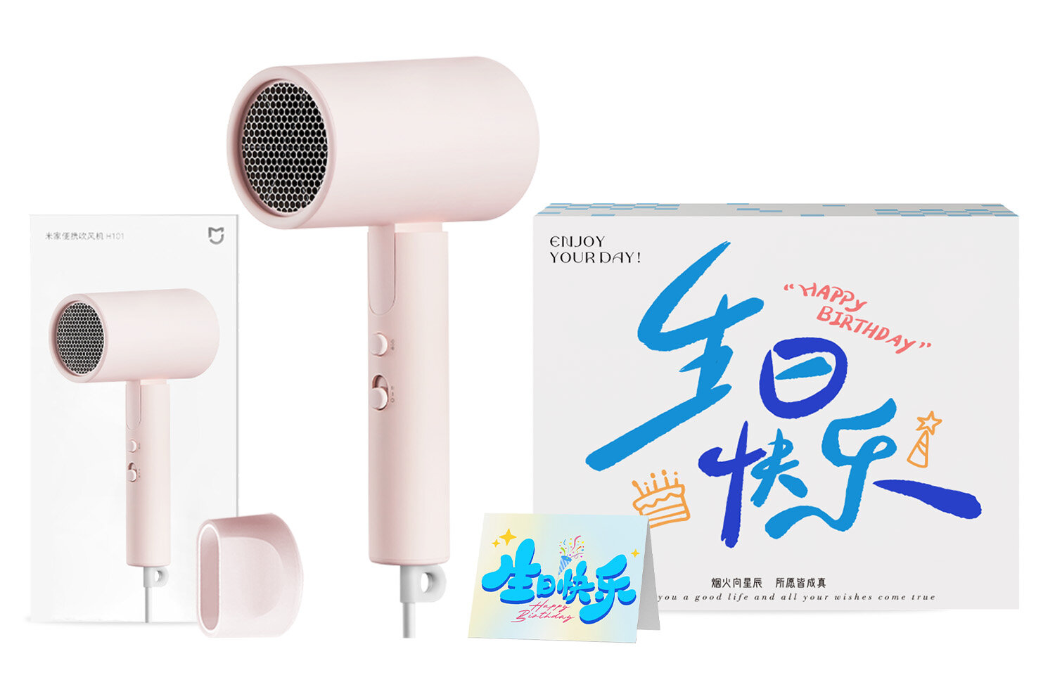 Фен унисекс Xiaomi 1600W Ионизация Термостат Быстрая сушка