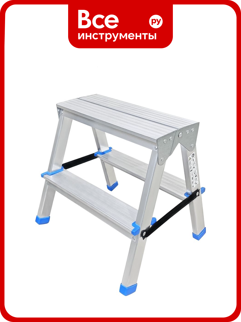 Комбинированная двухсторонняя стремянка LadderBel 2 ступени STR2-ST-2