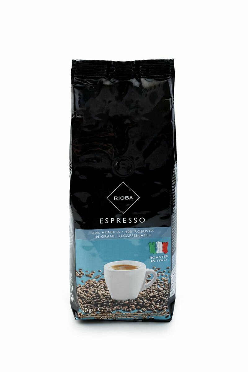 Rioba Кофе Espresso Decaffeeinated в зернах без кофеина, 500 г