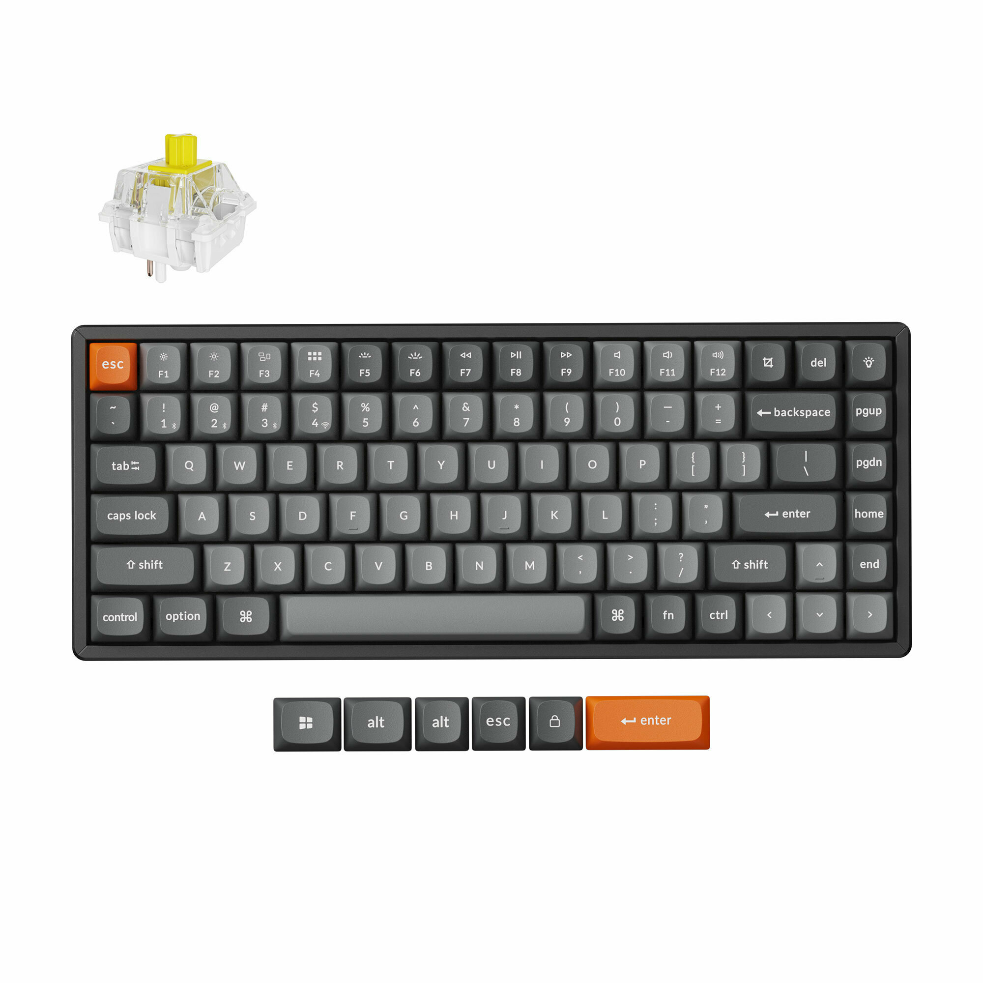 Беспроводная механическая клавиатура Keychron K2 Max, White LED, Hot-Swap, Алюм. рамка, Banana Switch(русская раскладка)