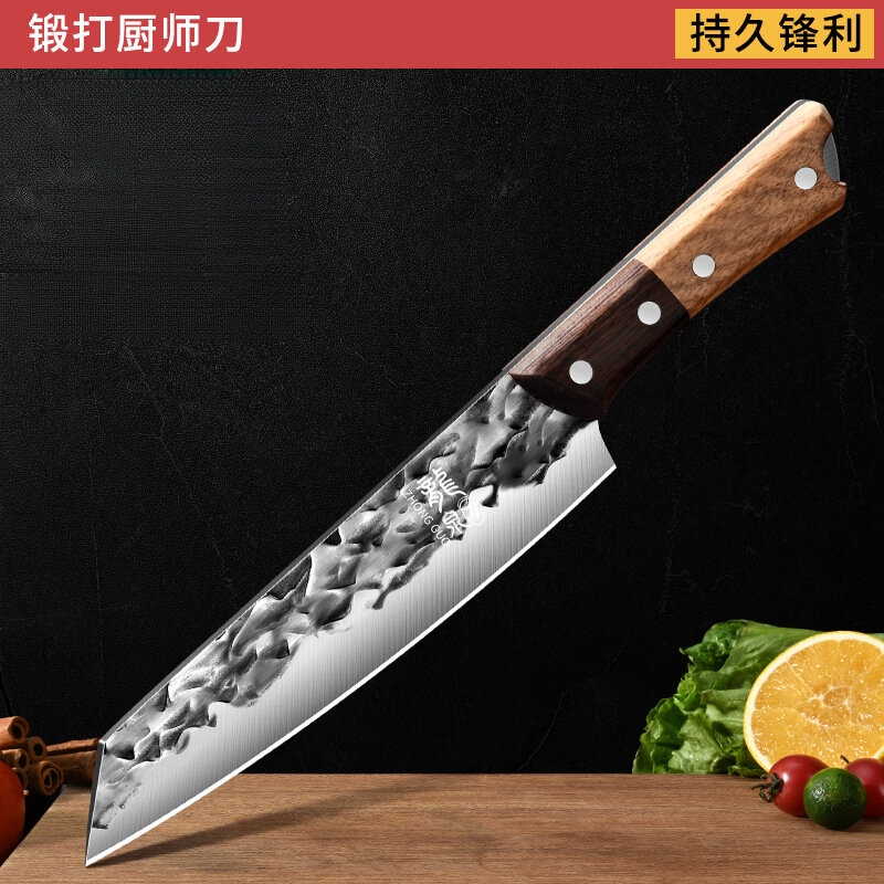 Набор кухонных ножей из нержавеющей стали Longquan, домашние кованые ножи, кухонный нож для нарезки, нож шеф-повара, нож для резки мяса, нож для измельчения костей