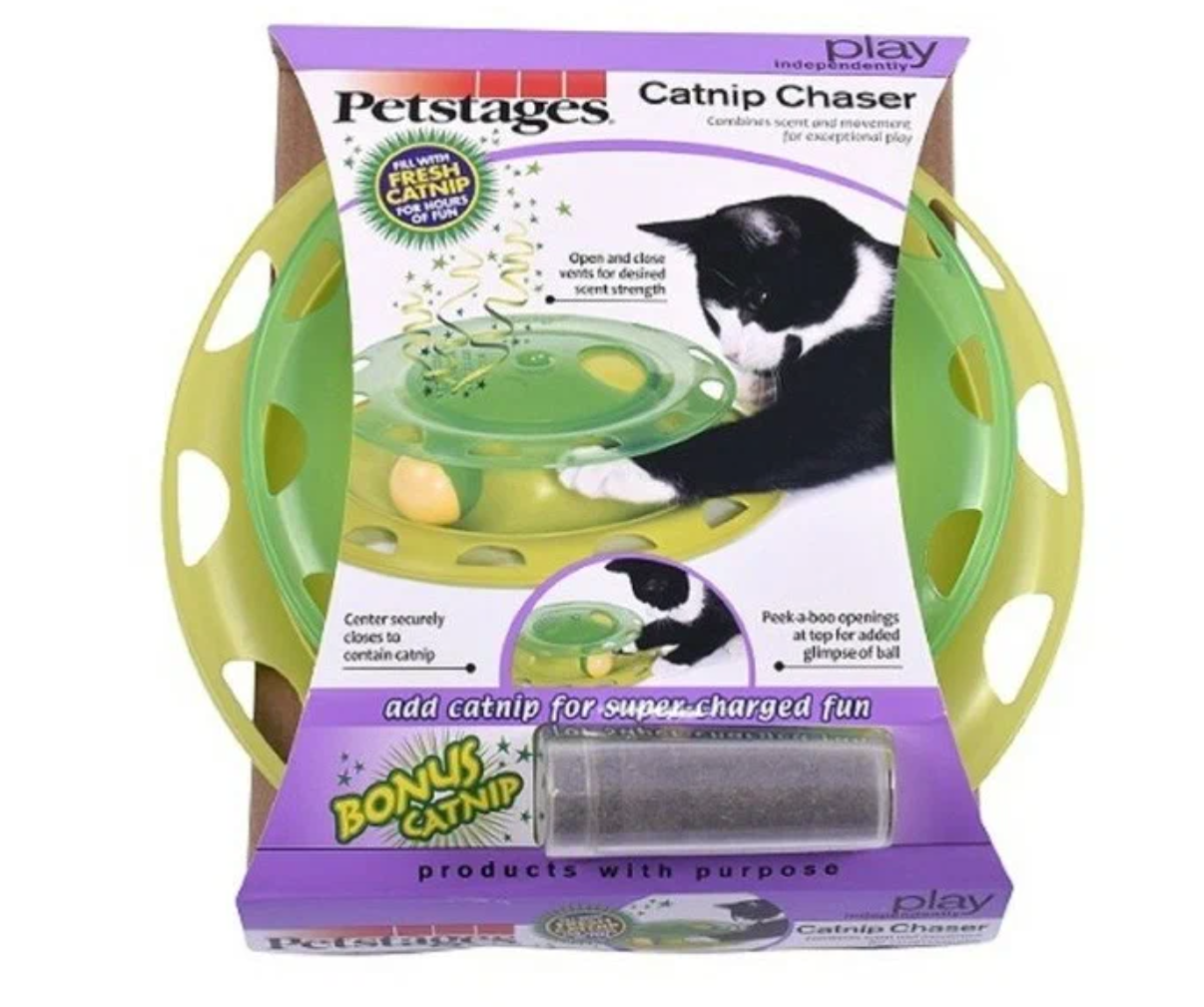 PETSTAGES Игрушка для кошек Трек с контейнером для кошачьей мяты