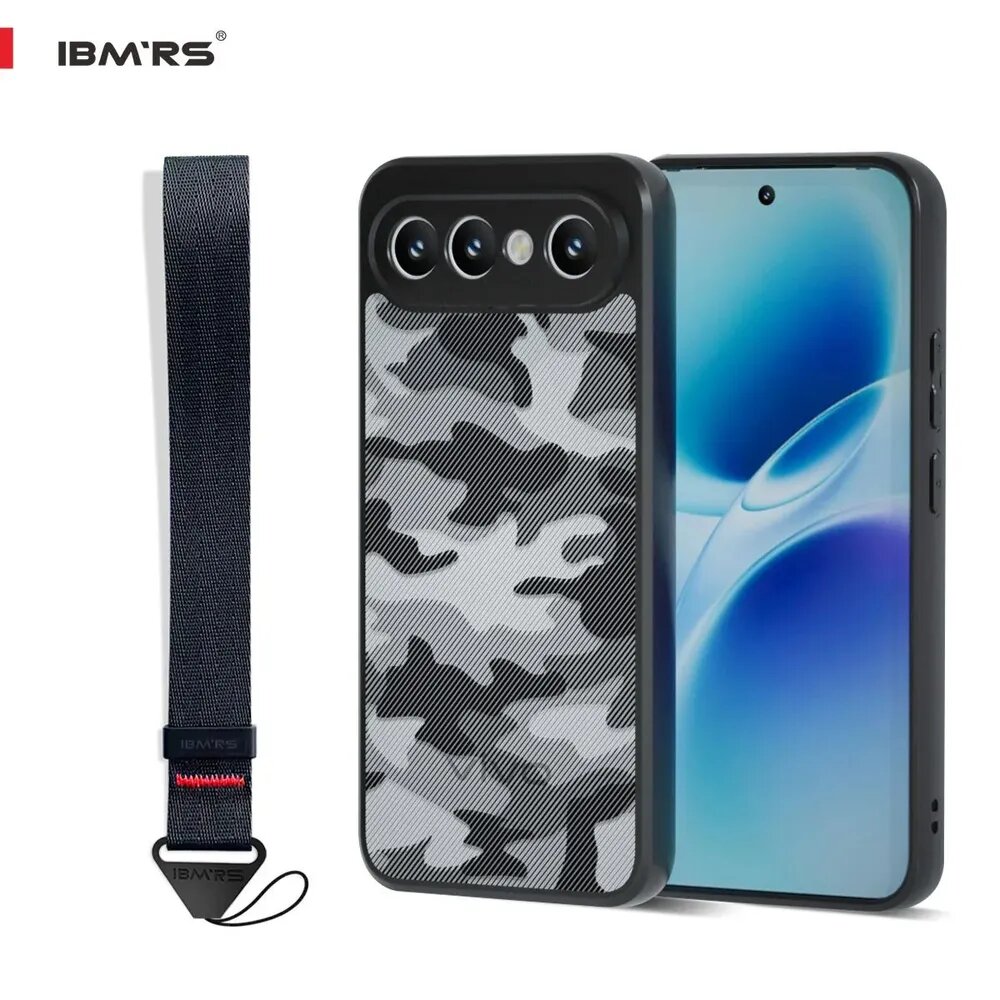 Совместим с VIVO S50 Pro mini и X300 FE 5G, стильный камуфляжный защитный чехол со съемным ремешком.