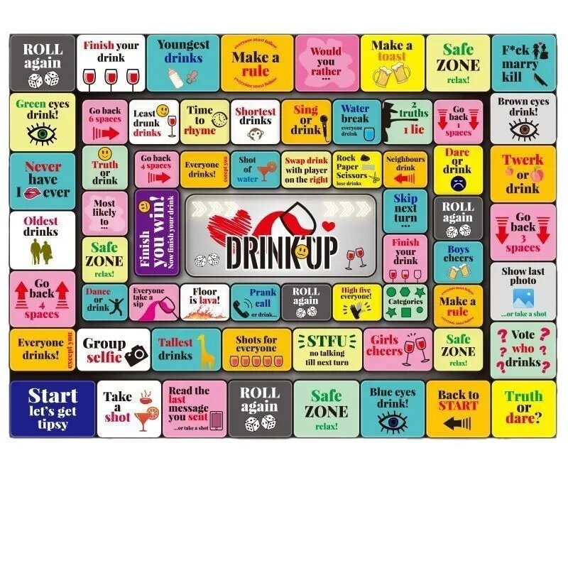 Коврик для мышки Artboard Drink Up, двойного назначения, с настольной игрой, белый, 38x28 см — фото 1