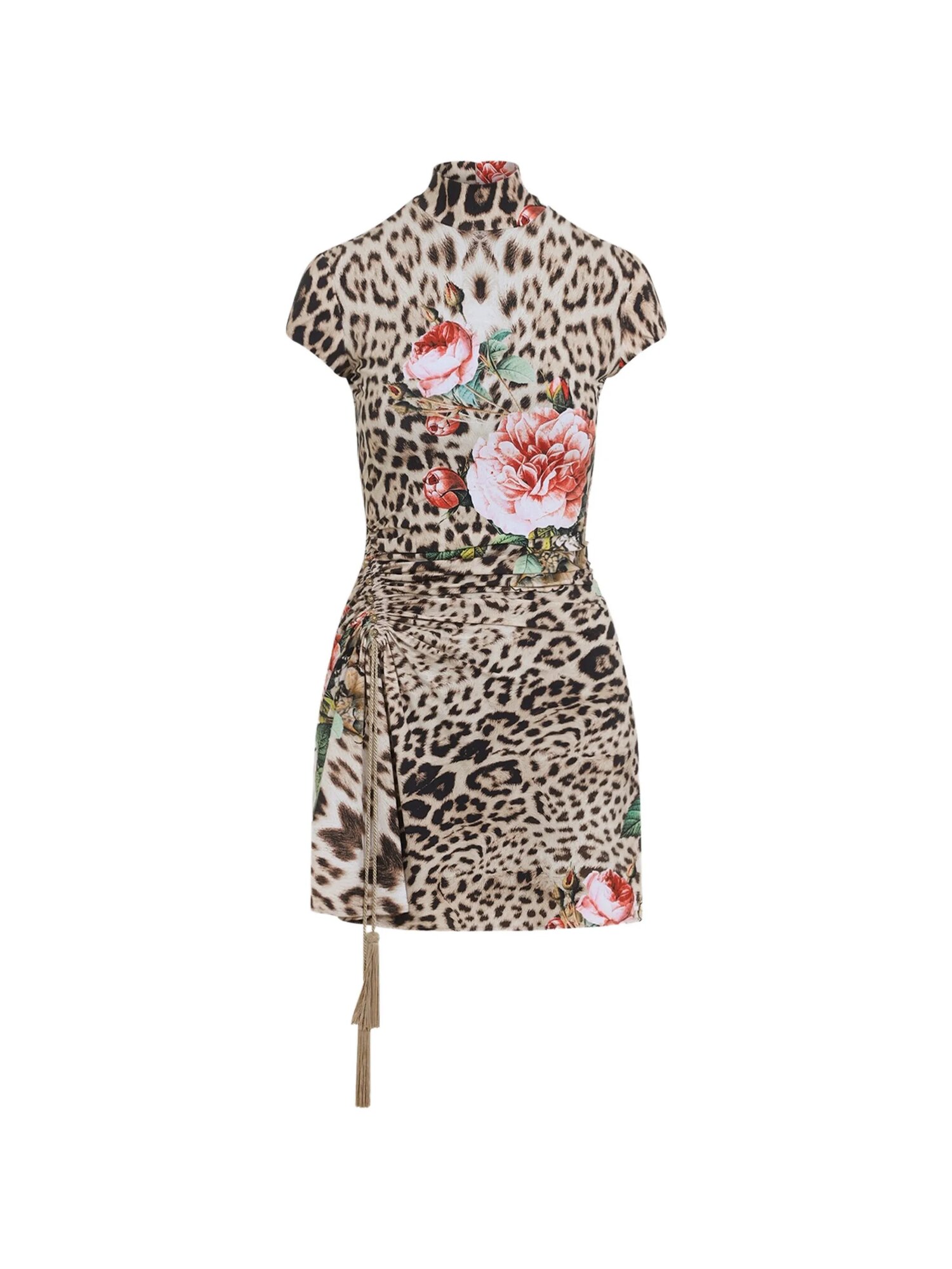 Платье Leopard-print floral-print dress