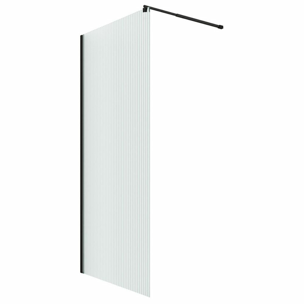 Душевая перегородка Loranto Walk-in 110х200 CS-Z02B-110 стекло рифленое 8 мм, профиль черный матовый