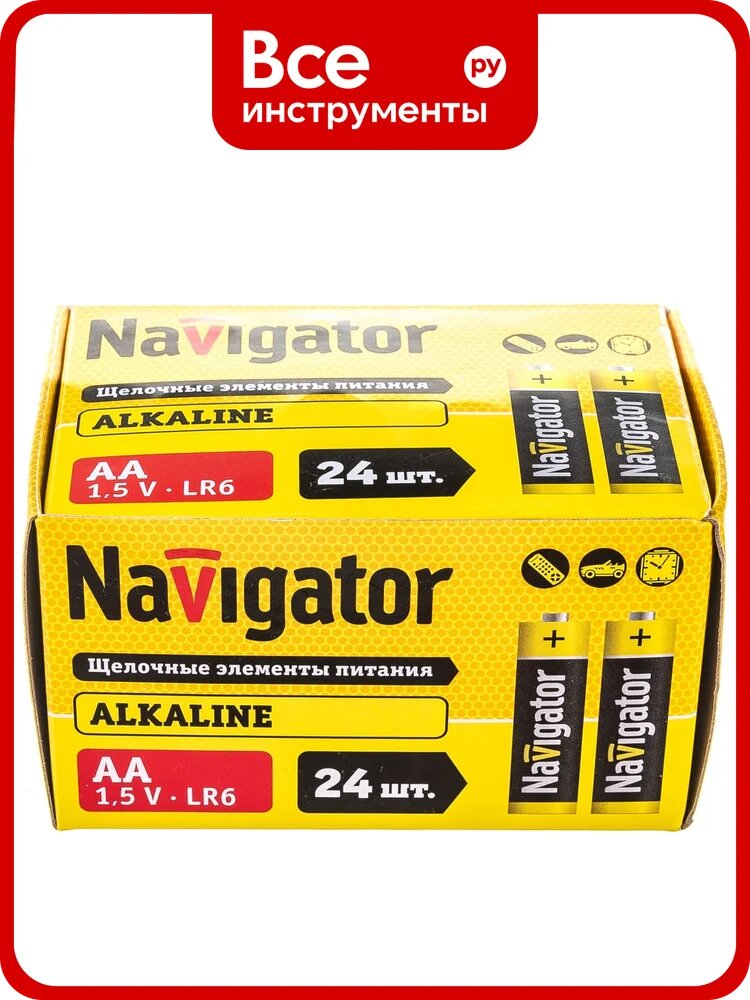 Элемент питания Navigator NBT-NPE-LR6-BOX24, 24000шт, 1.5В, AA/пальчиковый