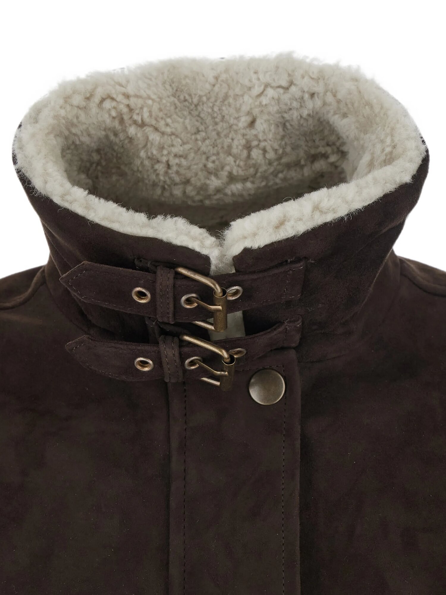Куртка SEMICOUTURE Gloria shearling-collar buckled-strap jacket, размер 42 — фото 1