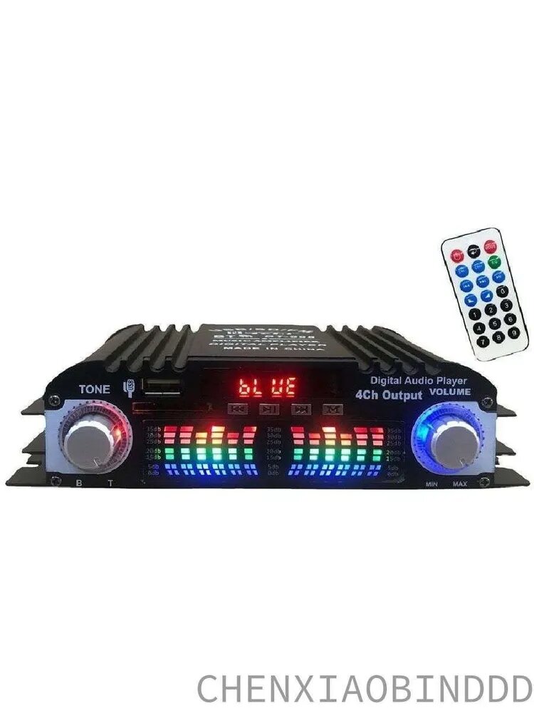 Эксклюзивный 4канальный цифровой усилитель звука HIFI с Bluetooth 5.0, предназначенный для автомобильных и домашних аудиосистем, а также караоке, с поддержкой подключений USB, SD и AUX