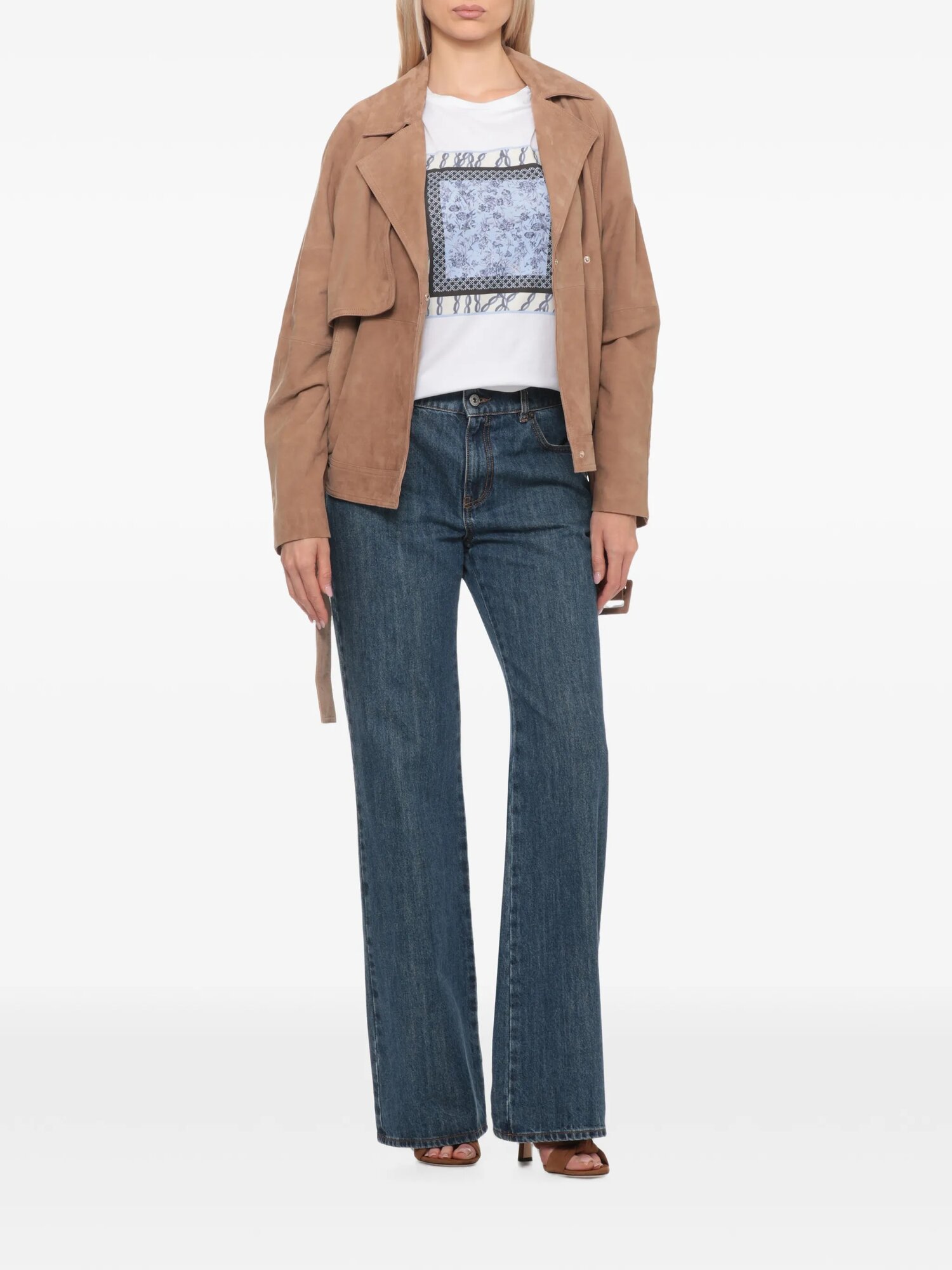 Куртка Marella Belted suede jacket, размер 42 — фото 1