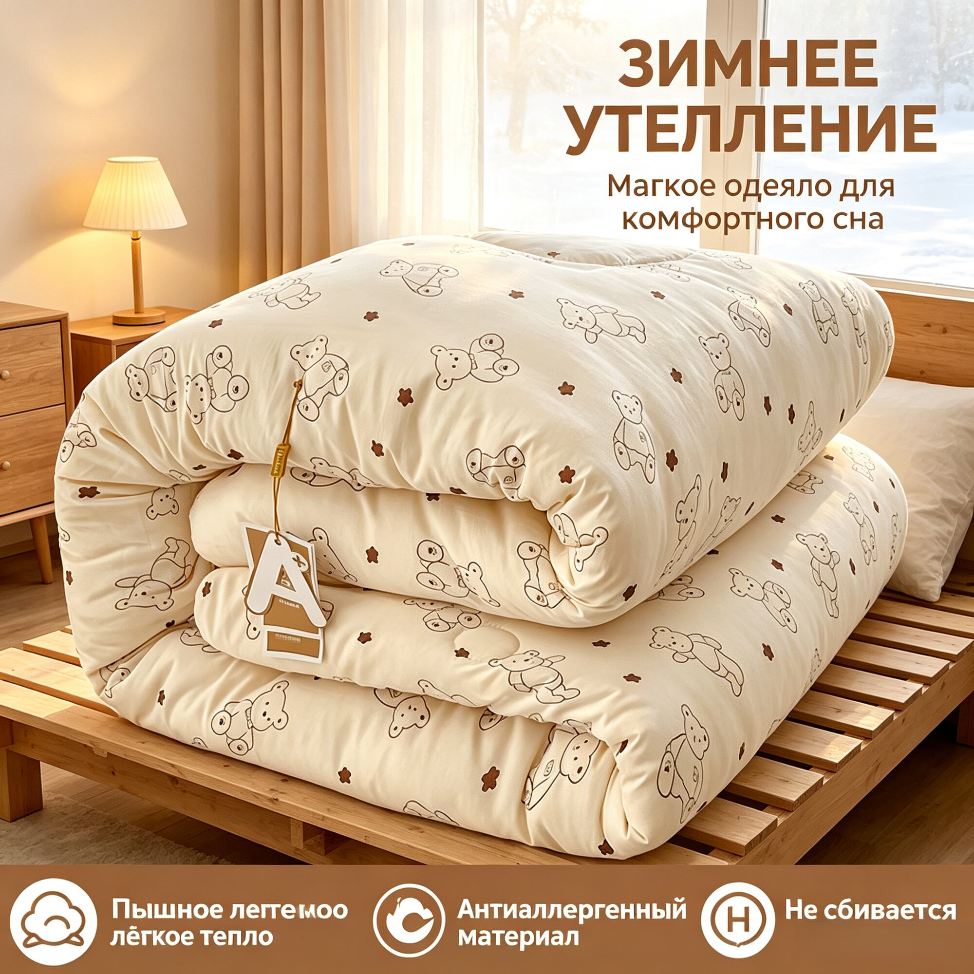 Одеяло из водостойкого хлопка 200x230 см 3 кг новинка 2026 для весны, осени и зимы тёплое и мягкое