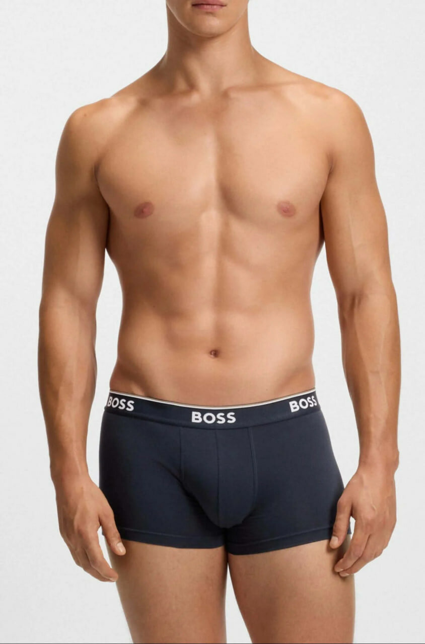 Трусы BOSS TRUNK POWER 3 PACK, комплект из 3 шт., размер M, черный, синий — фото 1
