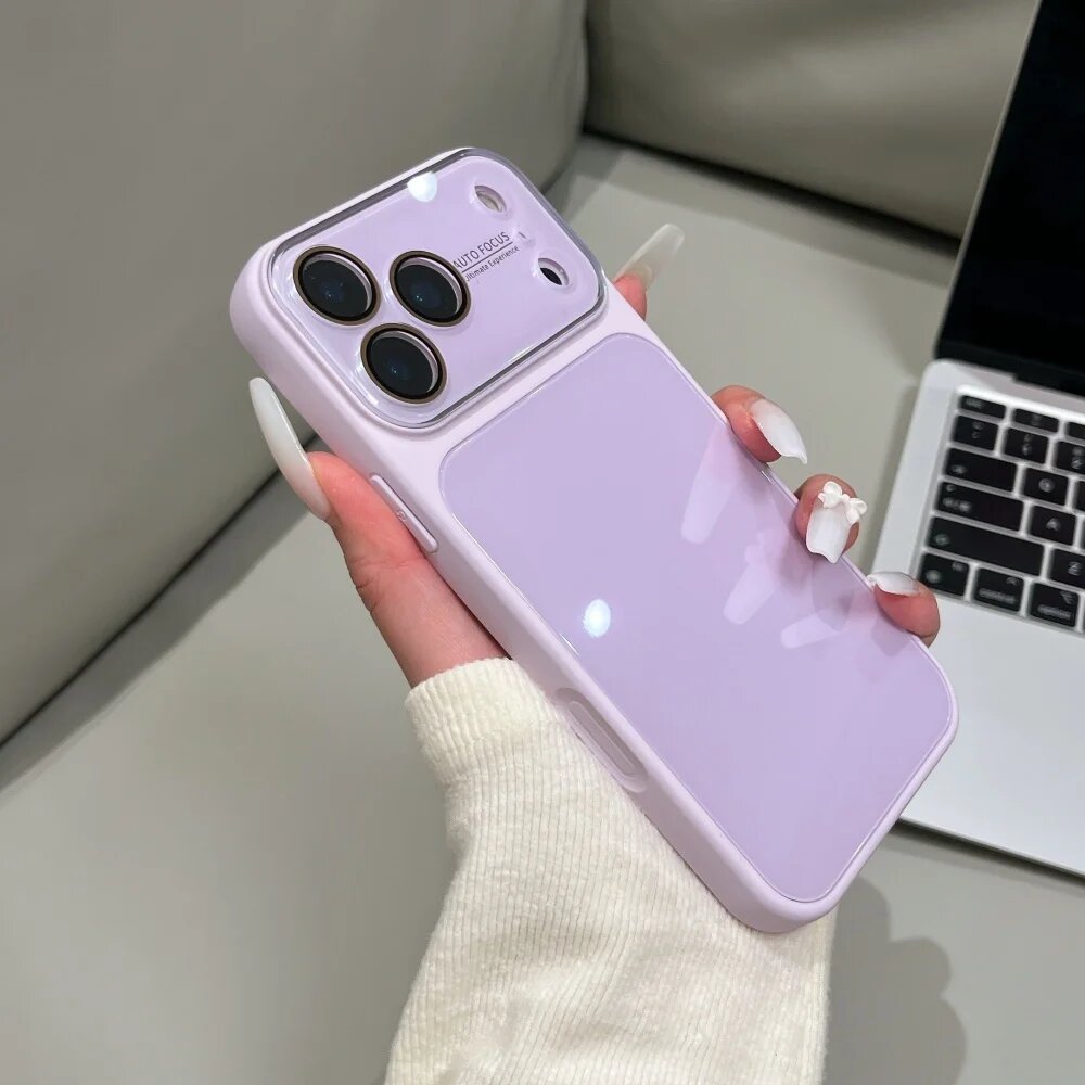 Матовый Стеклянный Чехол Для iPhone 17/16/15/14 Pro Max: Полная iPhone17 Pro Max, Фиолетовый, Purple