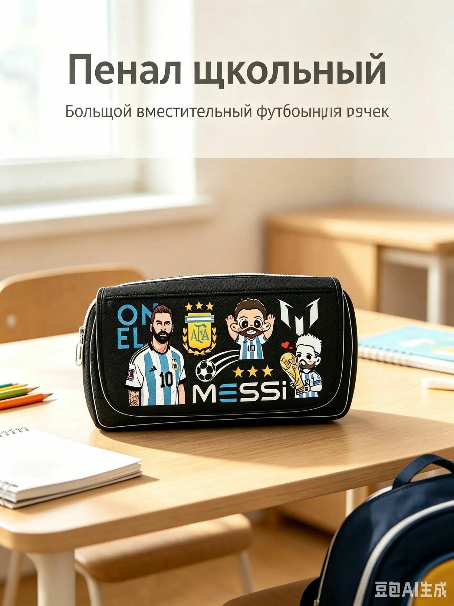 Футляр для футбольных ручек, Пенал школьный, большой вместительный пакет для карандашей для студентов