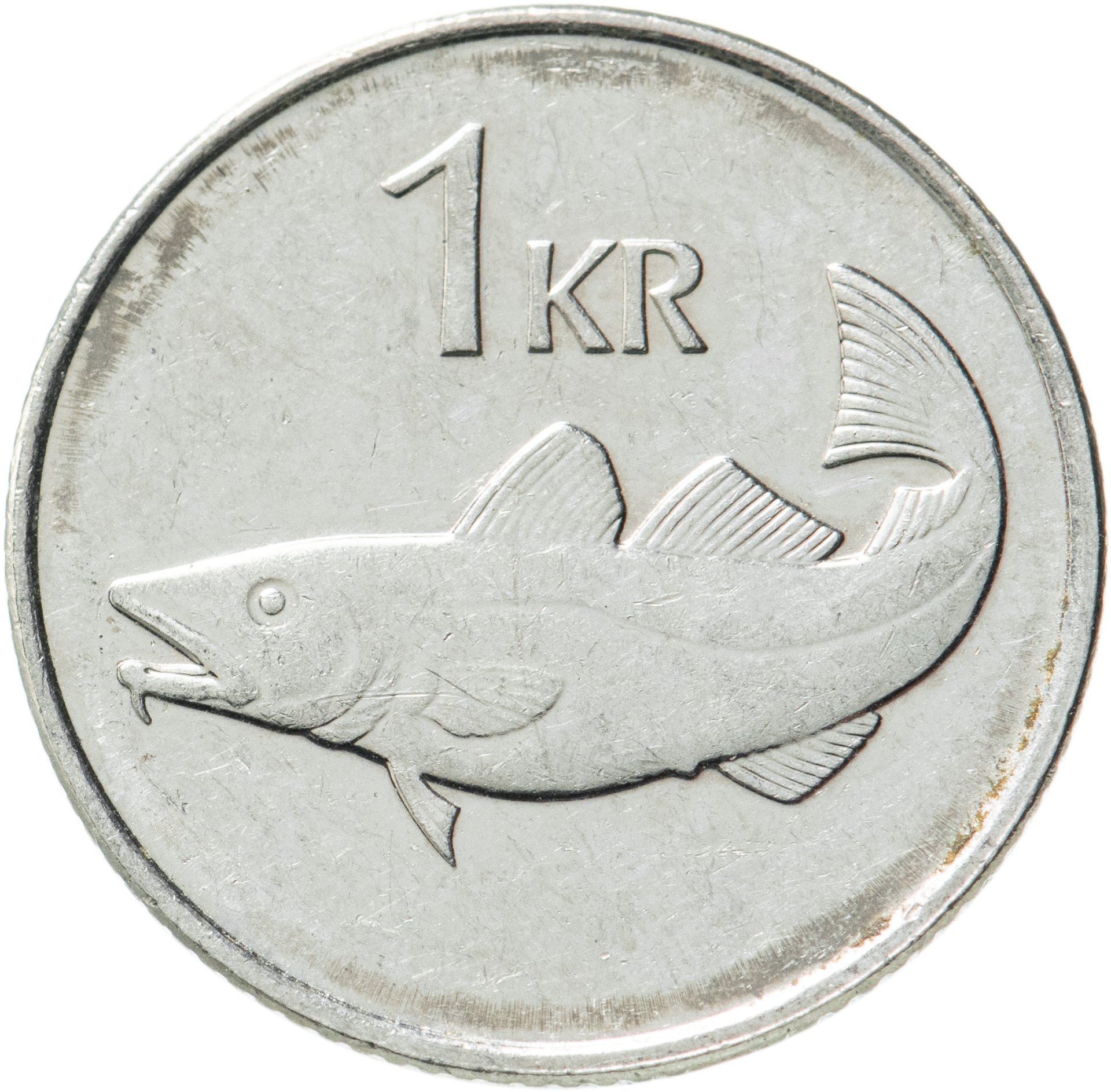 Исландия 1 крона krona 1989-2011 магнетик, Мельхиор медь-никель, в сохранности XF
