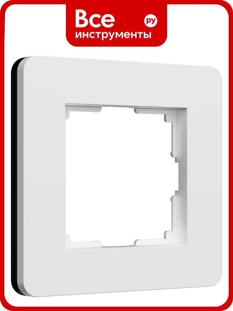 Рамка на 1 пост WERKEL Split (белый/черный, soft-touch) a067988