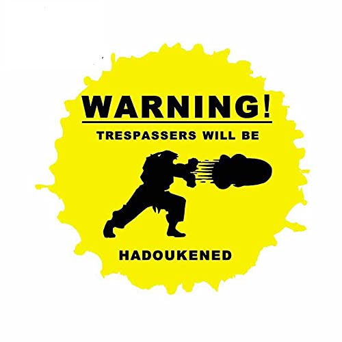 13 см x 11,9 см для аркадных игр, предупреждение Hadoukened, наклейки для автомобиля, доска для серфинга, украшение для мотоцикла, аниме