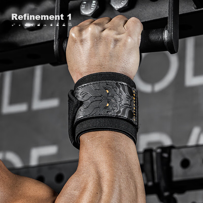 FITTER GEAR Мужские спортивные бинты для запястий при тренировках и поднятии тяжестей Цвет：Lilong Черный [Серия Power