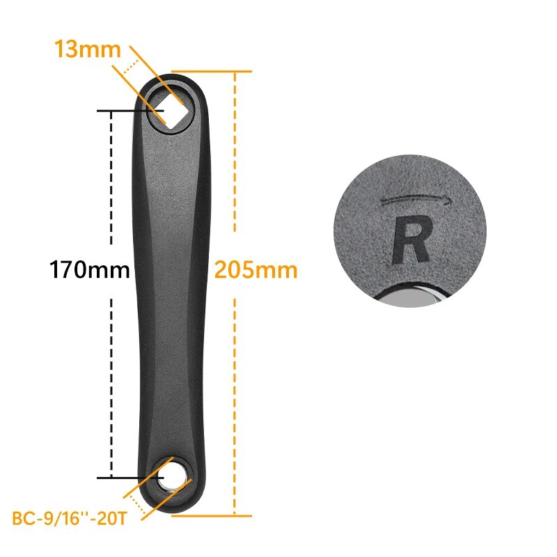 Шатуны Bafang, Left Crank, для BBS01/BBS02/BBS03/BBSHD