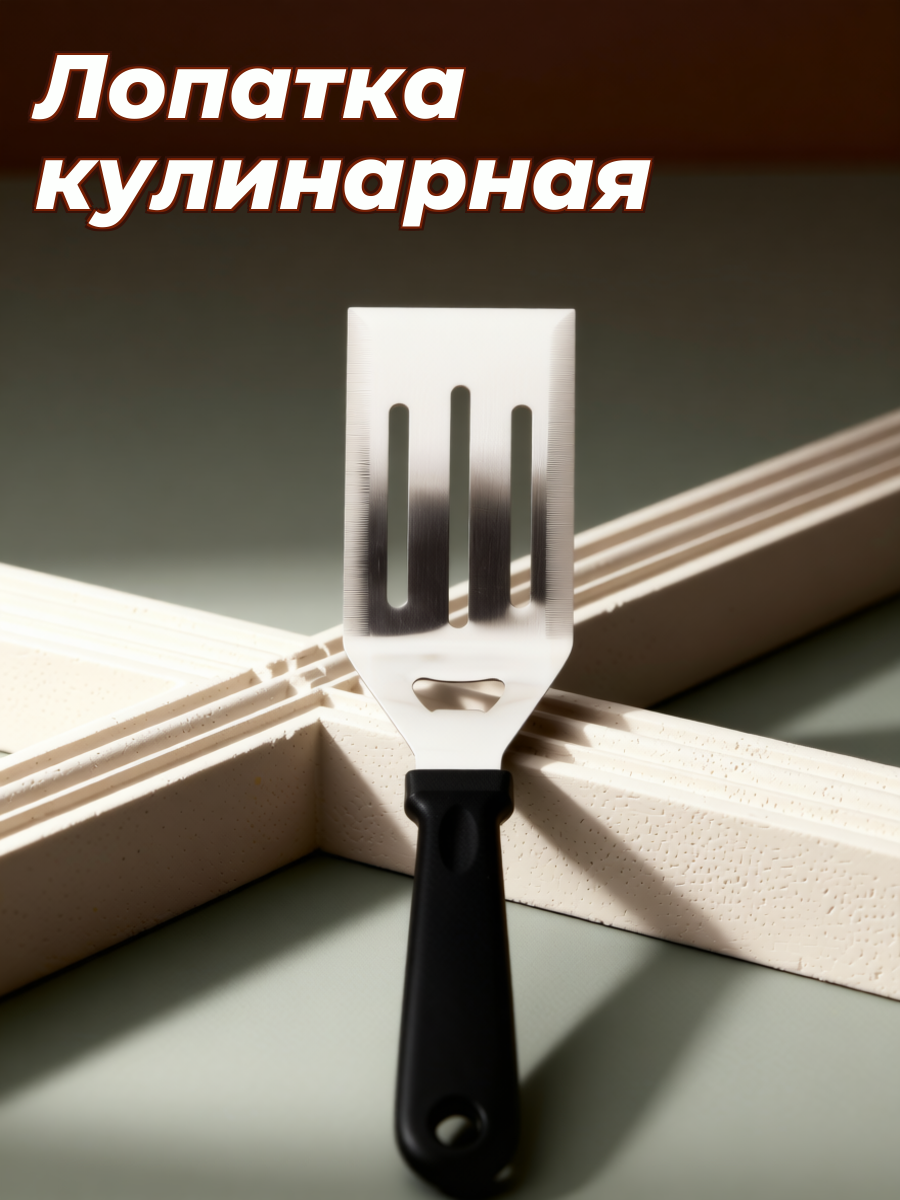 Кухонная Лопатка Для Приготовления Еды Из Нержавеющей Стали Серебристого Цвета 28 20X7 00X1 50Cm