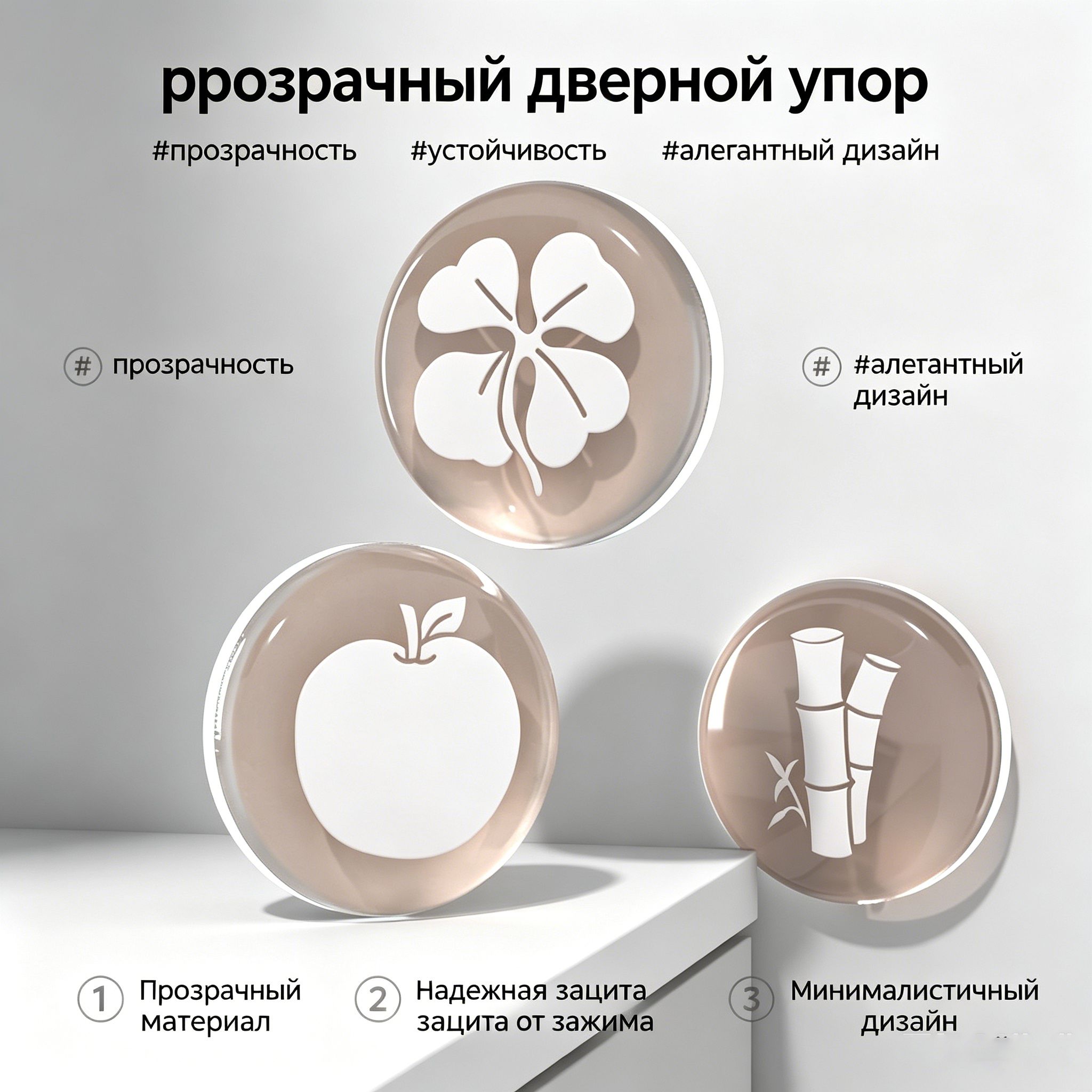 Мягкие силиконовые наклейки для защиты дверей от столкновений-3 шт.