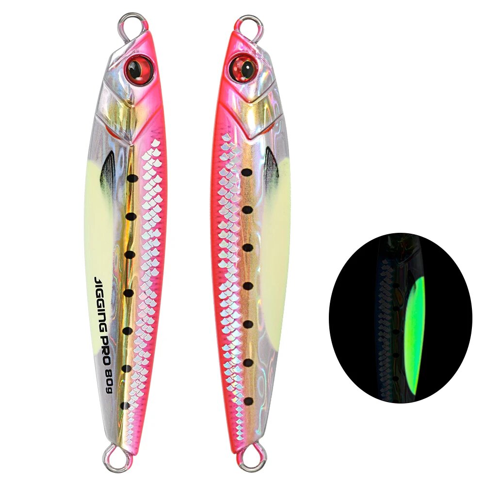 Рыболовная приманка JIGGING PRO 40г 60г 80г для морской рыбалки Розовый, 40g, 3D Pink Real Scale