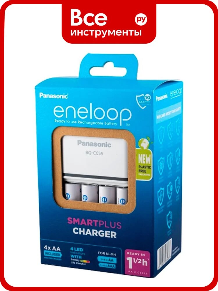 Зарядное устройство Panasonic eneloop K-KJ55MCD40E Smart-Quick Charger + 4AA2000 mAh BL1 УТ-00000807
