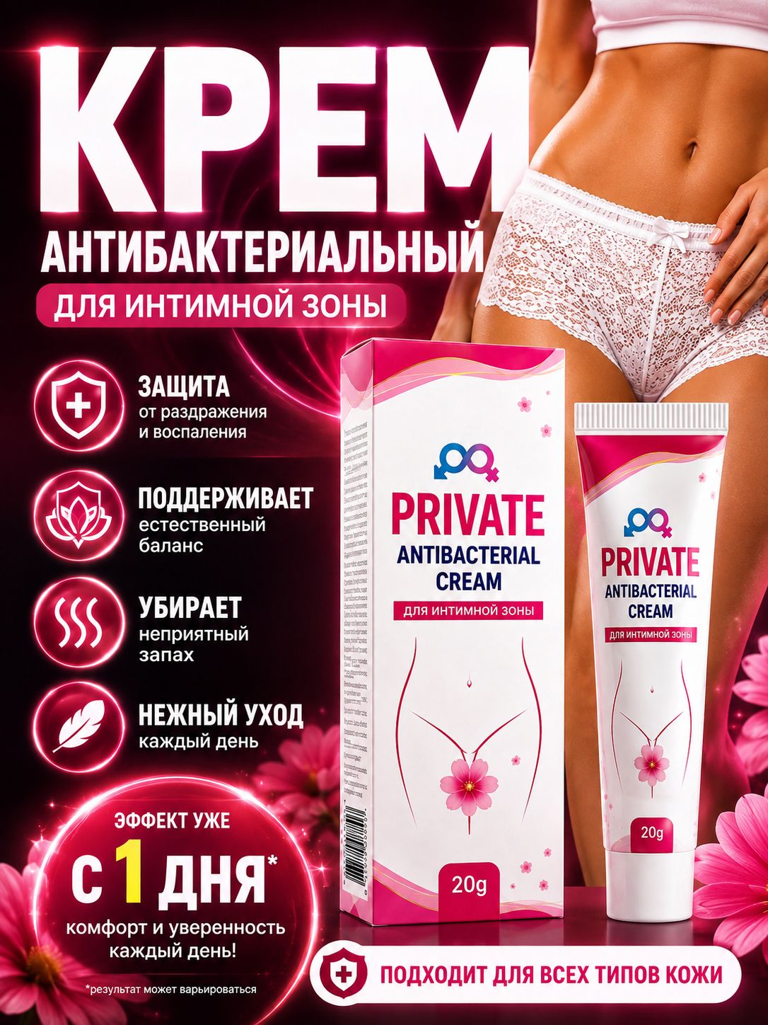 Успокаивающий крем гель от зуда, воспаления и раздражения в интимных местах / Антибактериальная лечебная мазь для женщин против дерматита и инфекций / Крем для интимной зоны