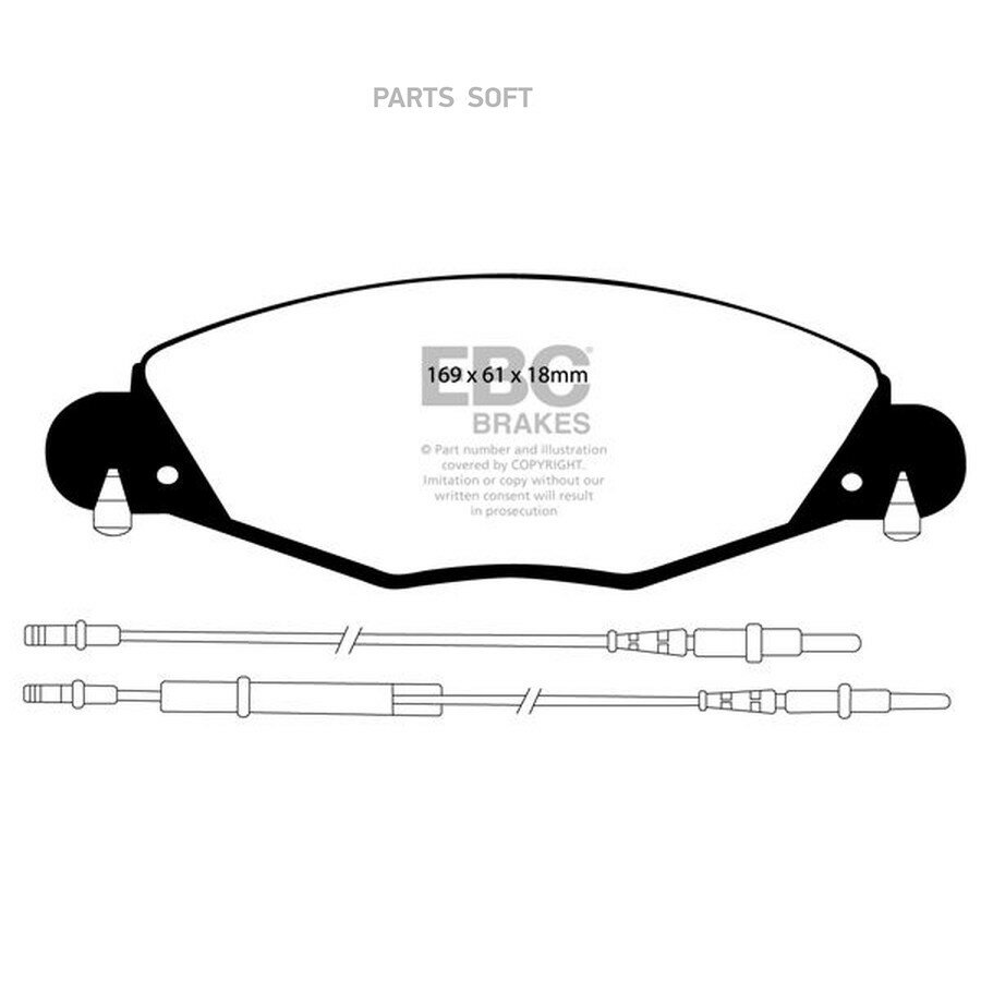 Накладки тормозные от официального дистрибьютора, EBC-BRAKES, артикул DP21372
