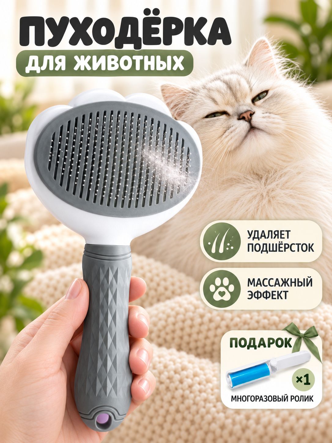 Пуходерка для кошек,/чесалка для кошек/Свободная маленькая кисточка